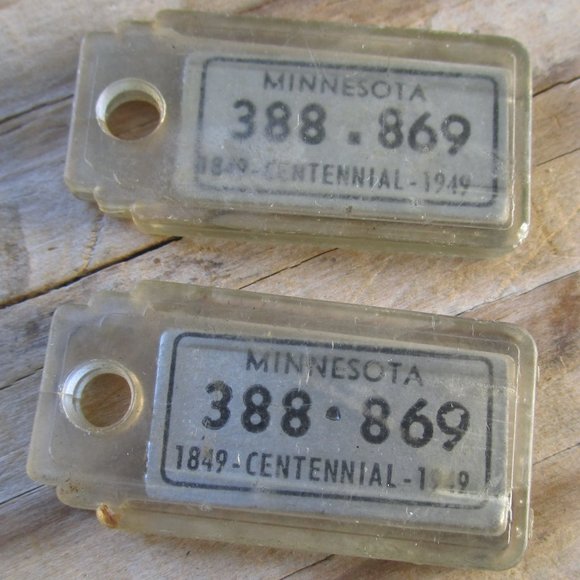 Vintage | Accents | Vintage Mini License Plate Key Chain Ring Tag ...